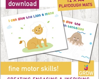 12 X Cute Play Dough Mats Digital Download | Play Dough Activity ...