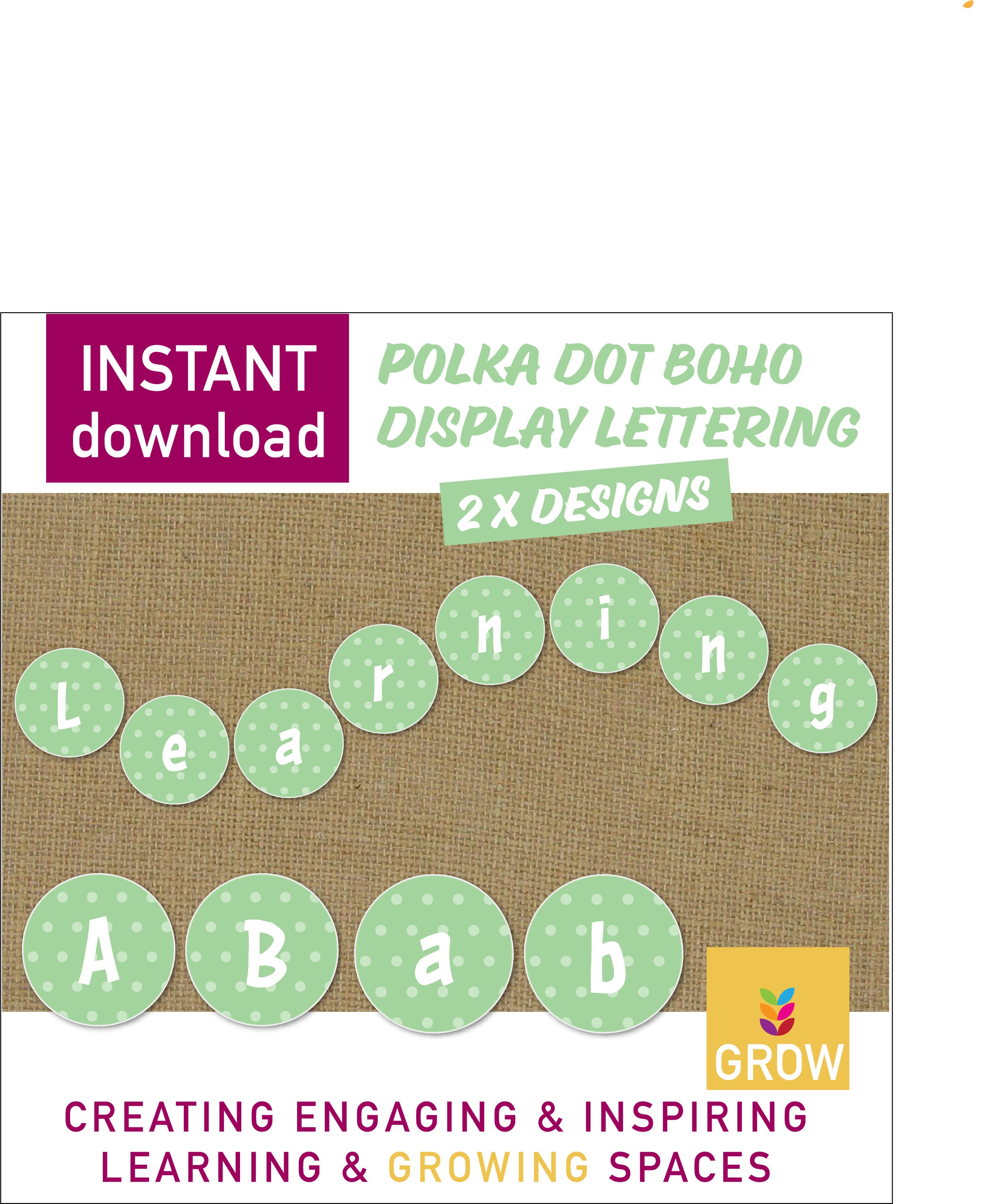 Polka Dot Display Lettering