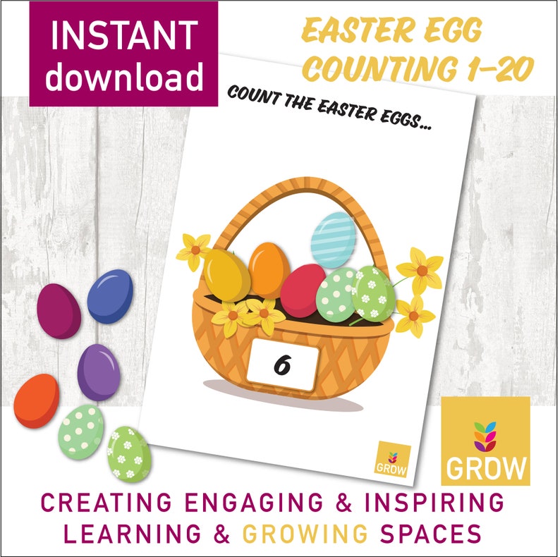 Counting Easter Eggs Activity Printable | Pre-school EYFS Homeschool ...