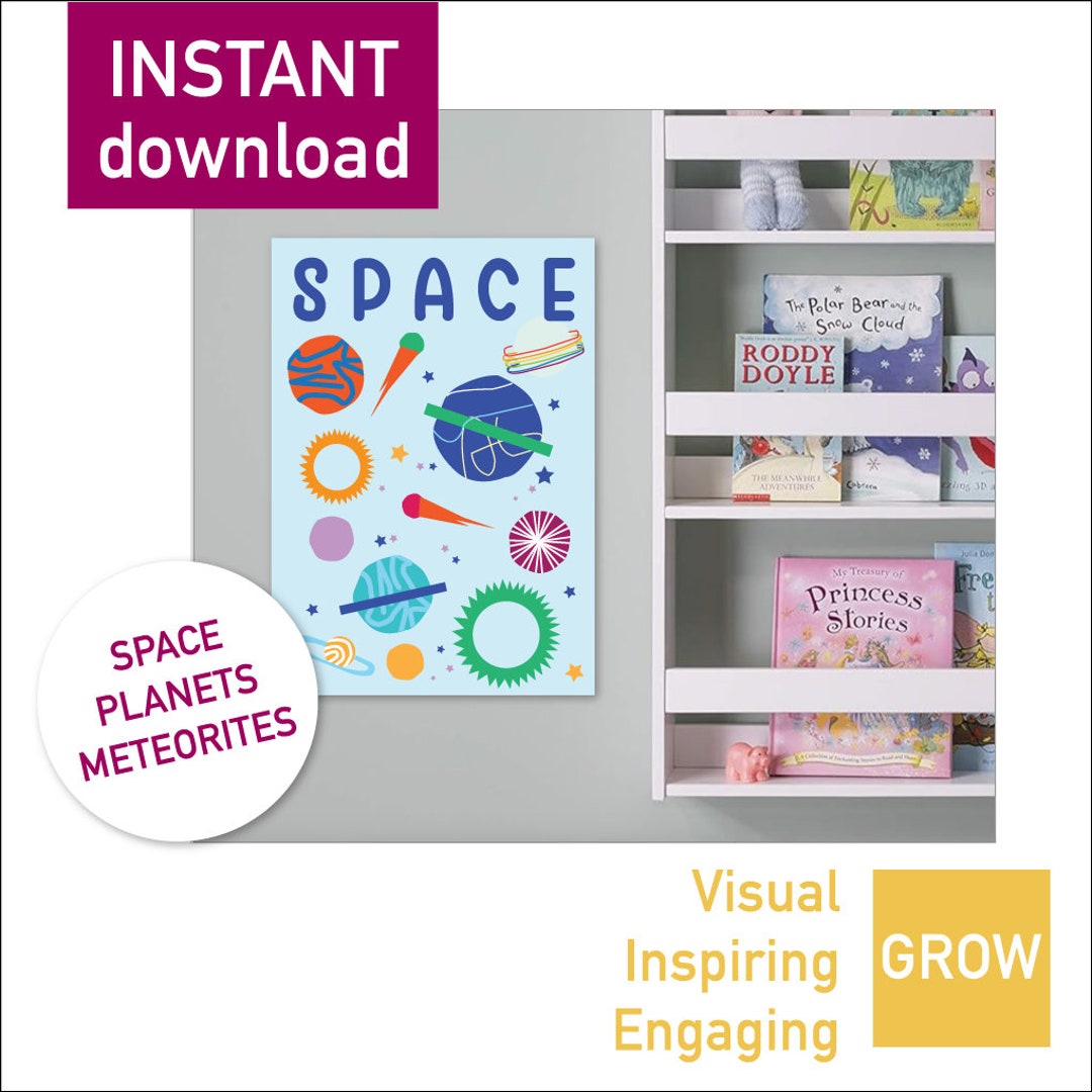 SPACE Solar System Stars Planets Meteorites Poster Download School ...