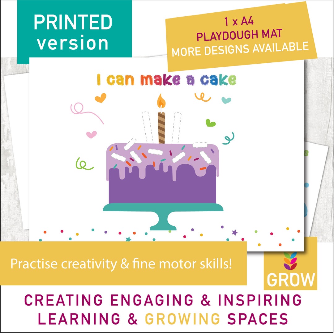 1 X Cute Play Dough Mat Laminated - Cake| Play Dough Activity ...