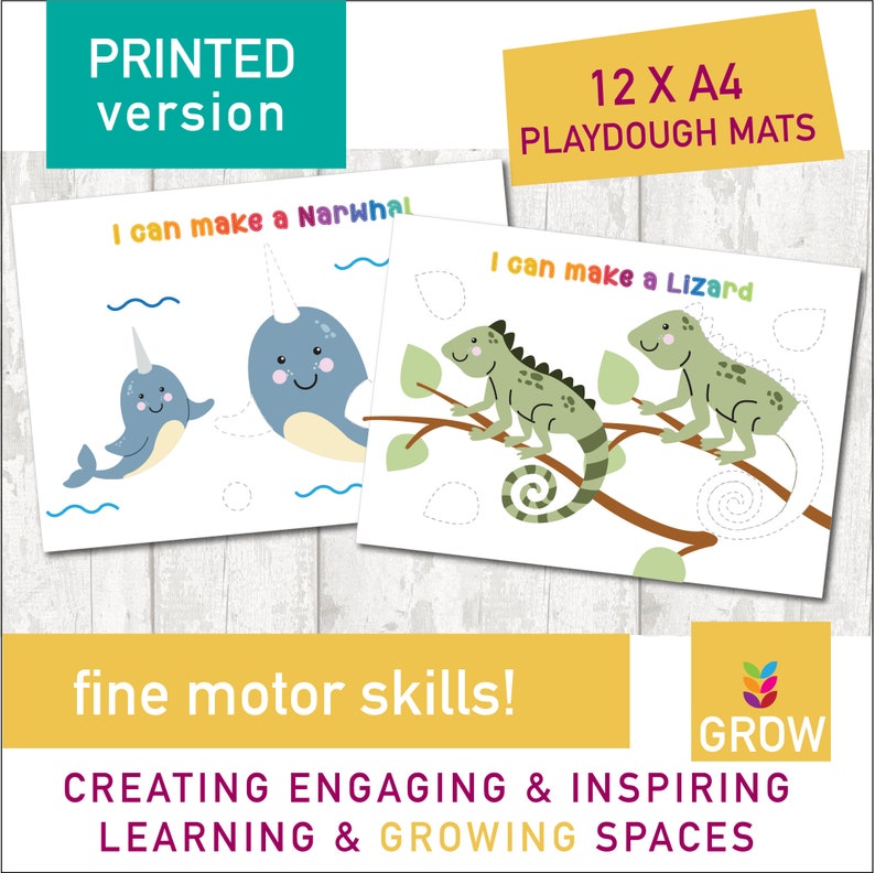 12 X Cute ANIMAL Play Dough Mats Laminated | Play Dough Activity ...