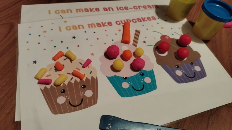 Play Dough Mats | 12 Cute Designs, Montessori Activity (digital ...