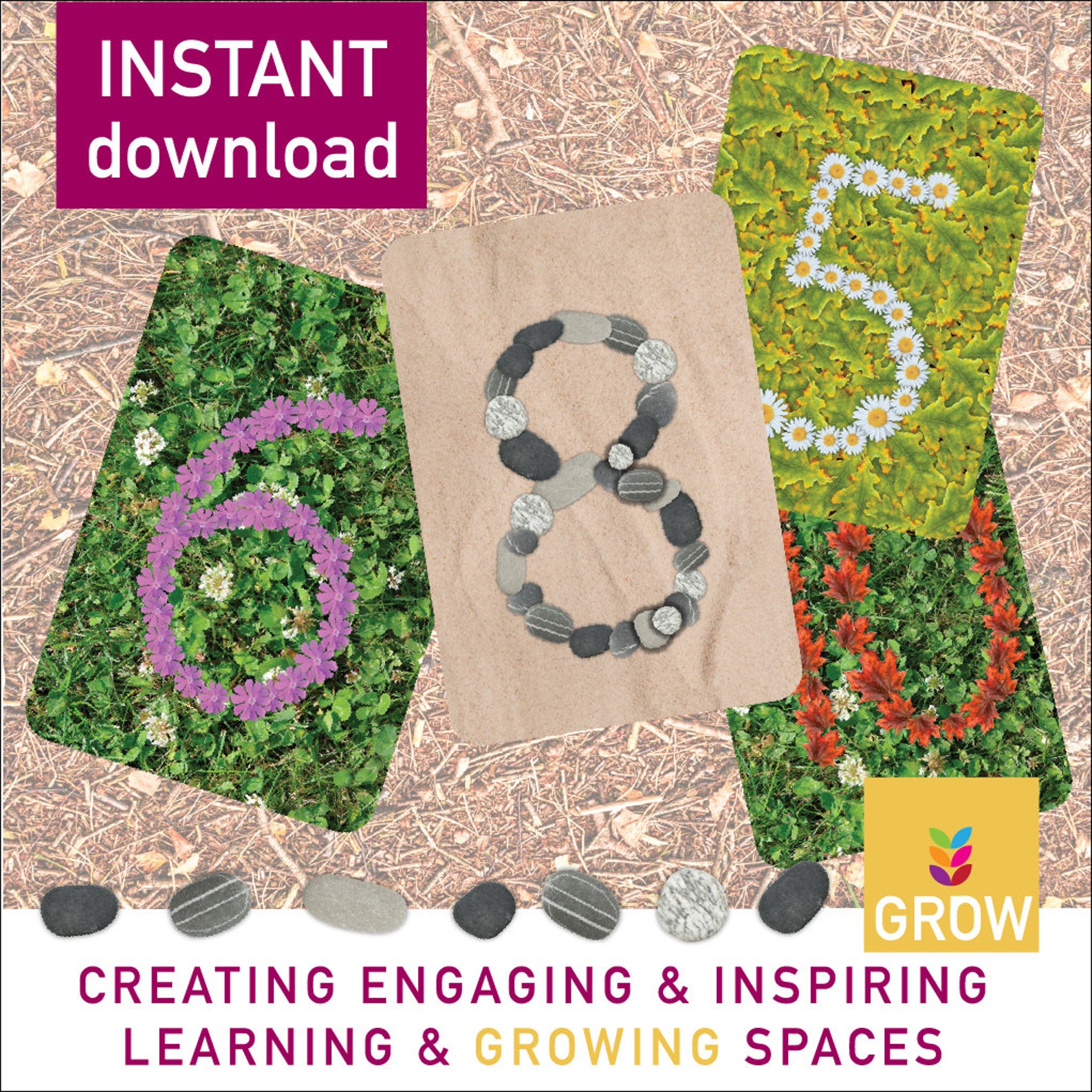 Nature Natural Number Cards 1-10 Printable | EYFS Resource Montesssori ...