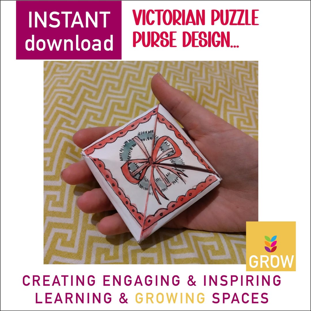 Origami Victorian Christmas Puzzle Purse Instant Download - Santa Elf ...