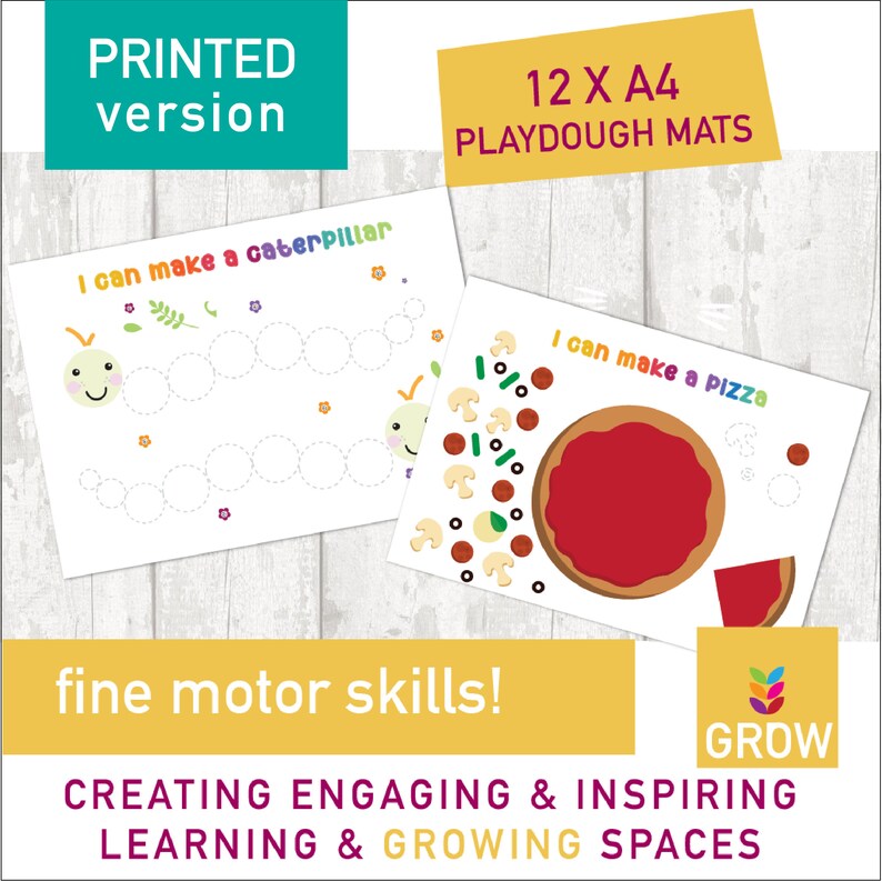 12 X Cute Play Dough Mats Laminated | Play Dough Activity, Montessori ...