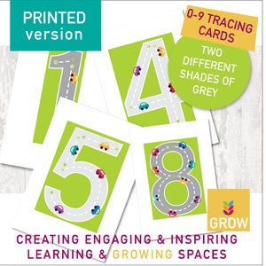 Number Tracing Flashcards Posters Printed 0-9 | Cars Road Theme ...