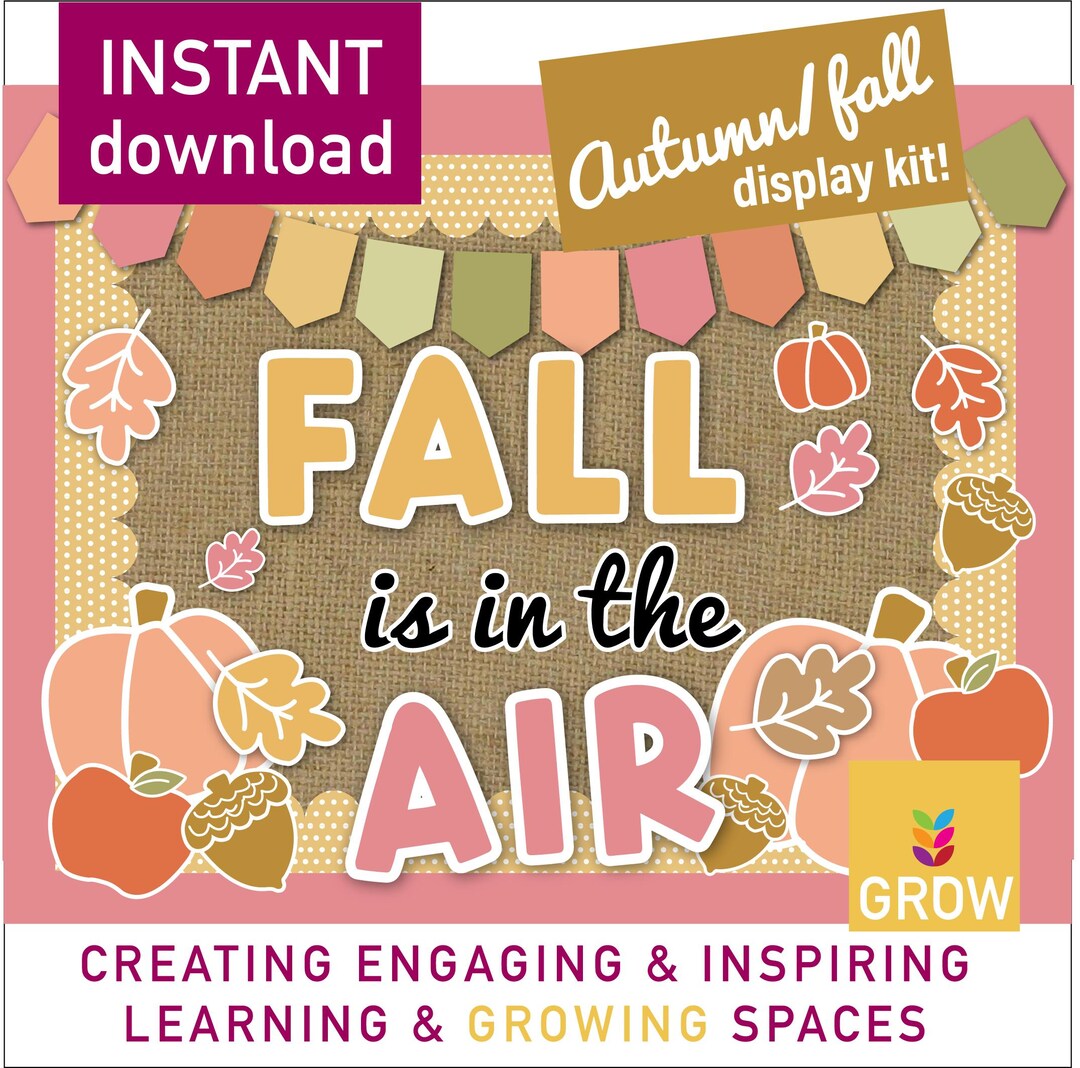 Autumn Fall Classroom Display Bunting Plus Borders | Bulletin Board Kit ...