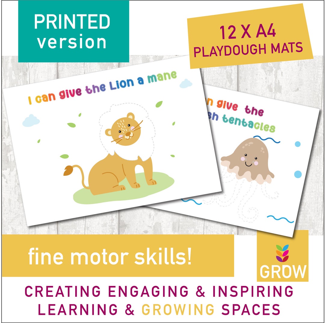12 X Cute ANIMAL Play Dough Mats Laminated | Play Dough Activity ...