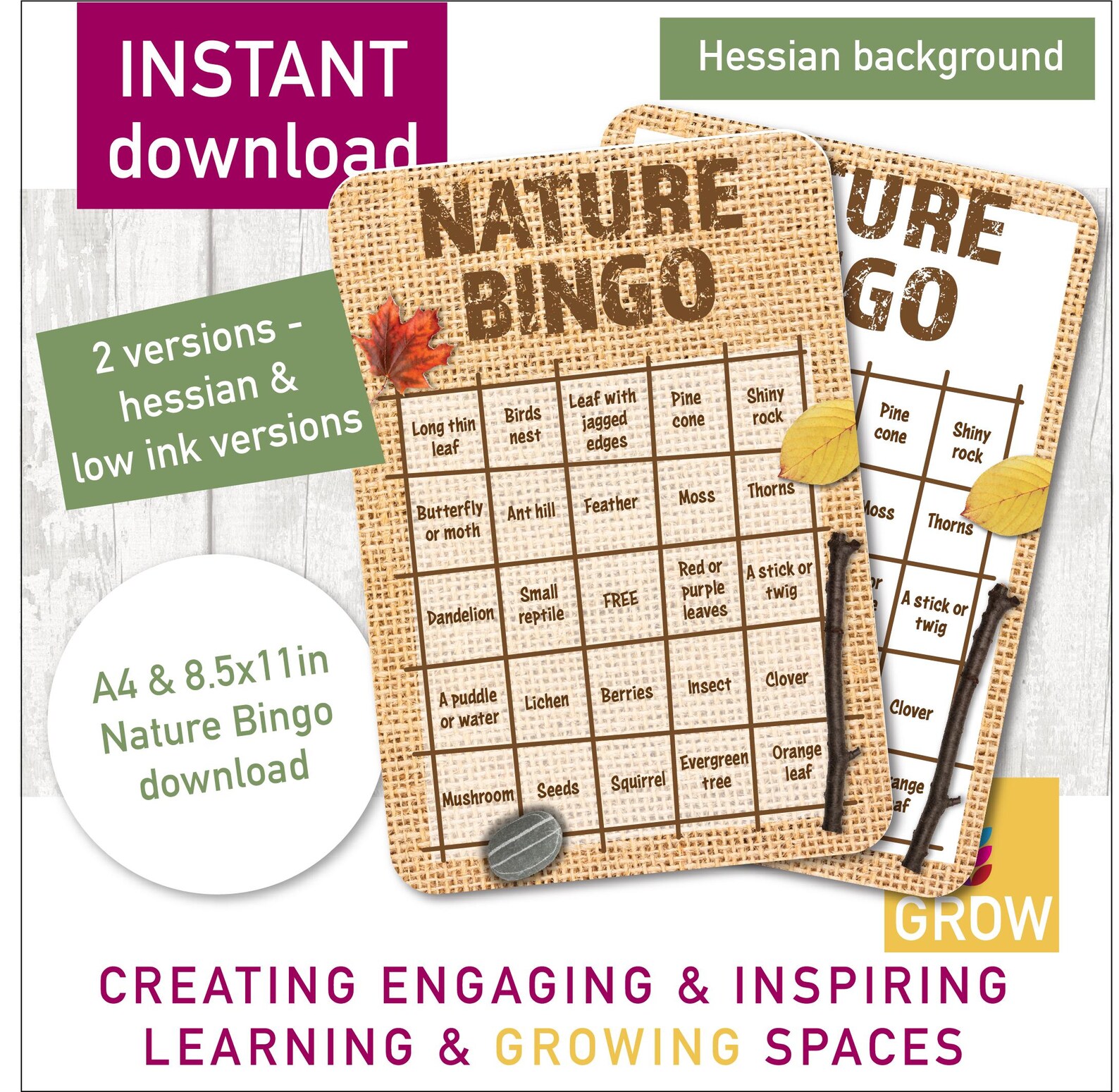 Nature Bingo Activity | Nature Hunt | Woodland Bingo Scavenger Hunt ...