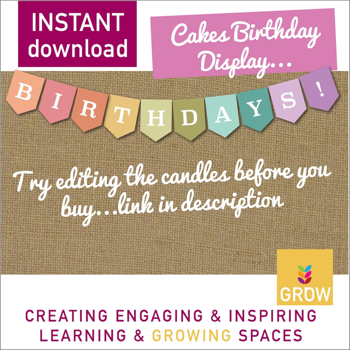 Cupcake Classroom Birthday Display Bunting| Birthday Chart | Bulletin ...
