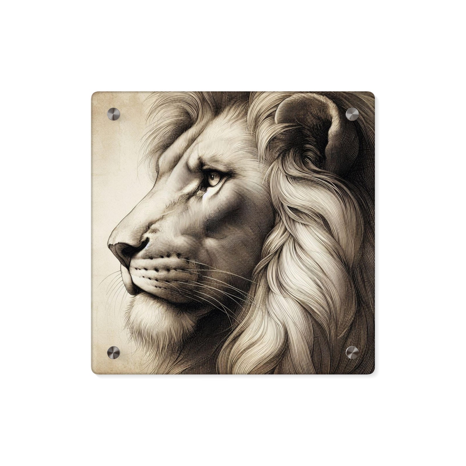 Lion Side Profileacrylic Wall Art Panels - Etsy
