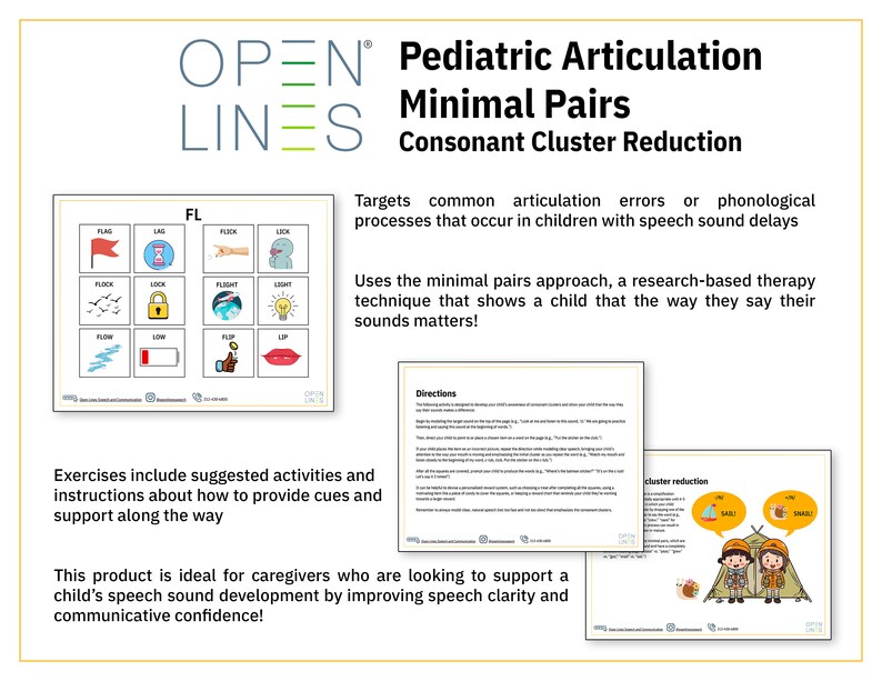 Speech Therapy Exercises: Consonant Cluster Reduction (minimal Pairs ...