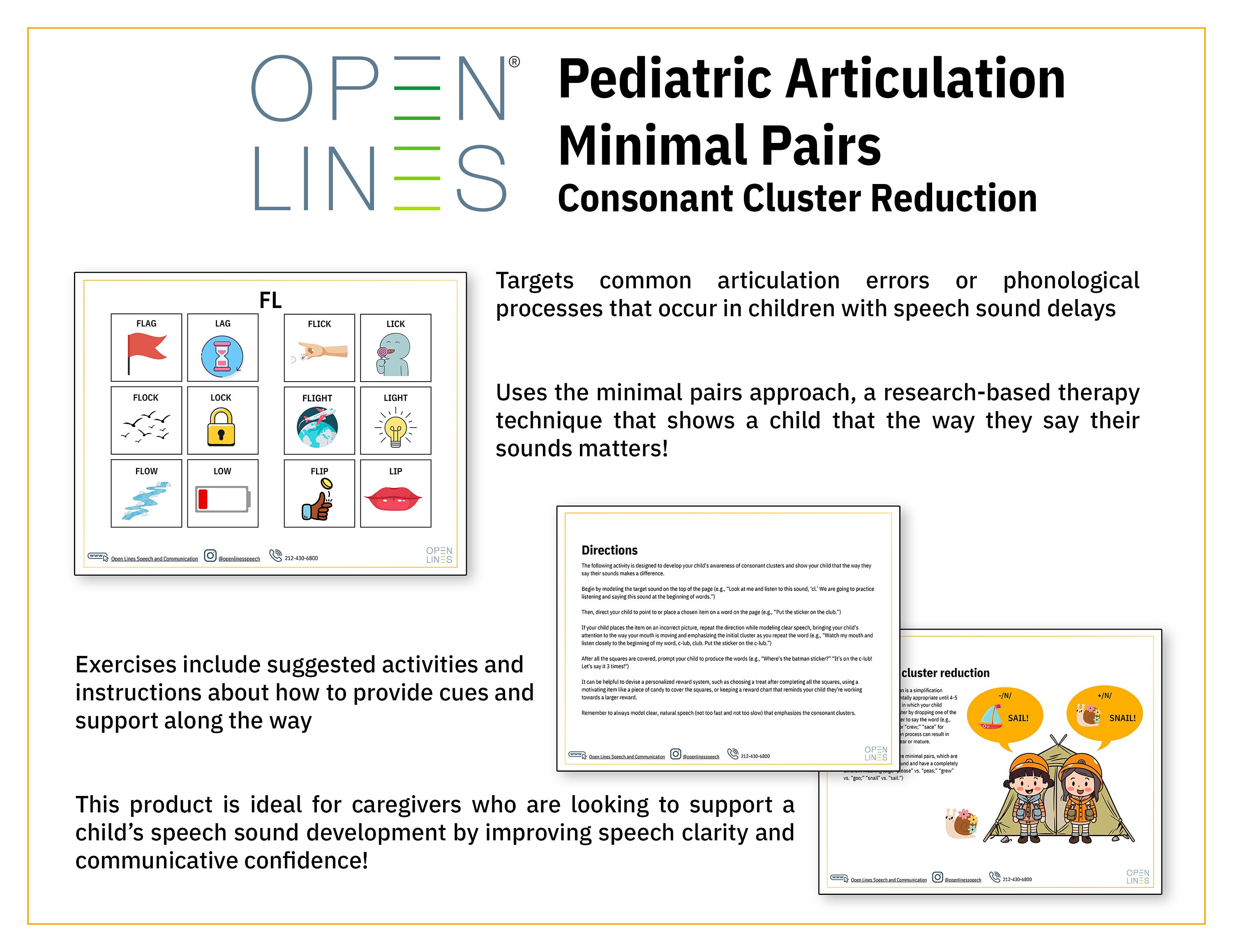 Speech Therapy Exercises: Consonant Cluster Reduction (minimal Pairs ...