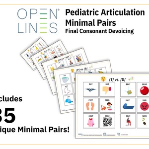Speech Therapy Exercises: Final Consonant Devoicing (minimal Pairs ...