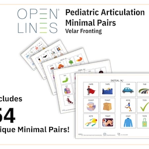 Speech Therapy Exercises: Velar Fronting (minimal Pairs) - Pediatric ...