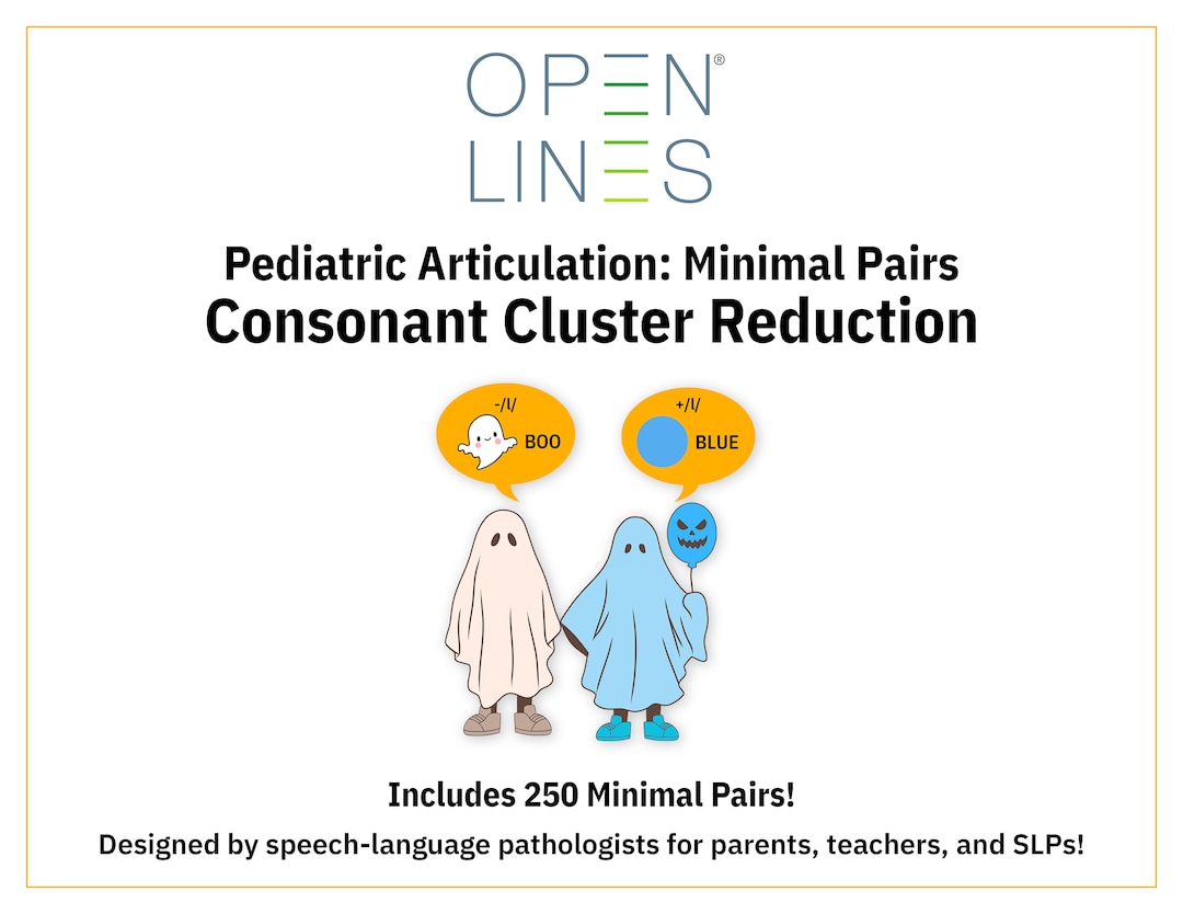Speech Therapy Exercises: Consonant Cluster Reduction (minimal Pairs ...