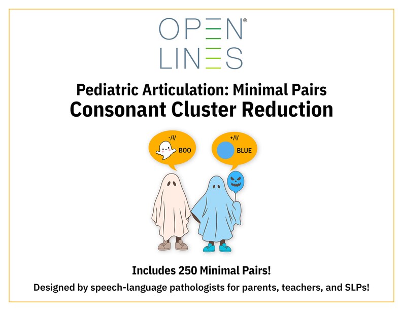 Speech Therapy Exercises: Consonant Cluster Reduction (minimal Pairs ...
