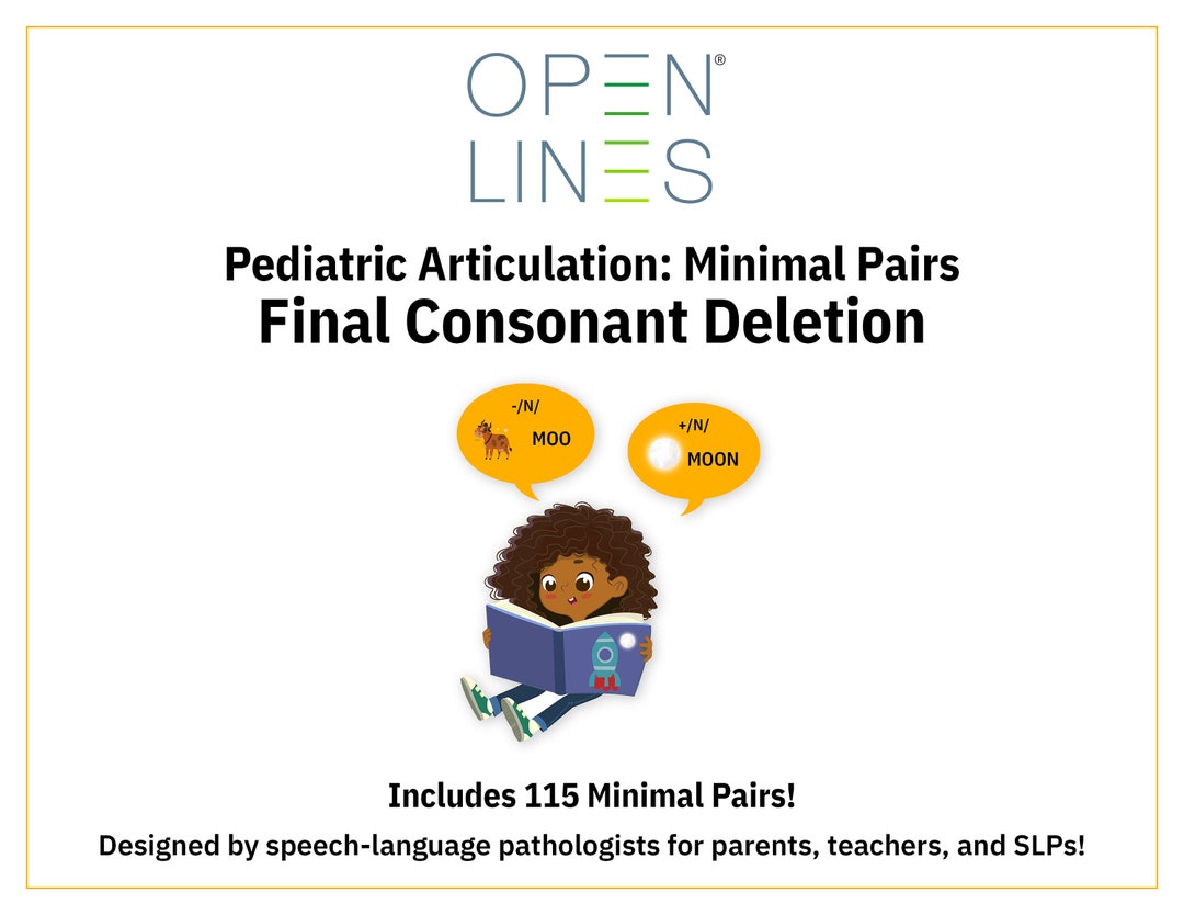 Speech Therapy Exercises: Final Consonant Deletion (minimal Pairs ...