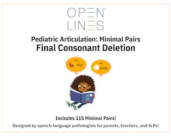 Speech Therapy Exercises: Final Consonant Devoicing (minimal Pairs ...