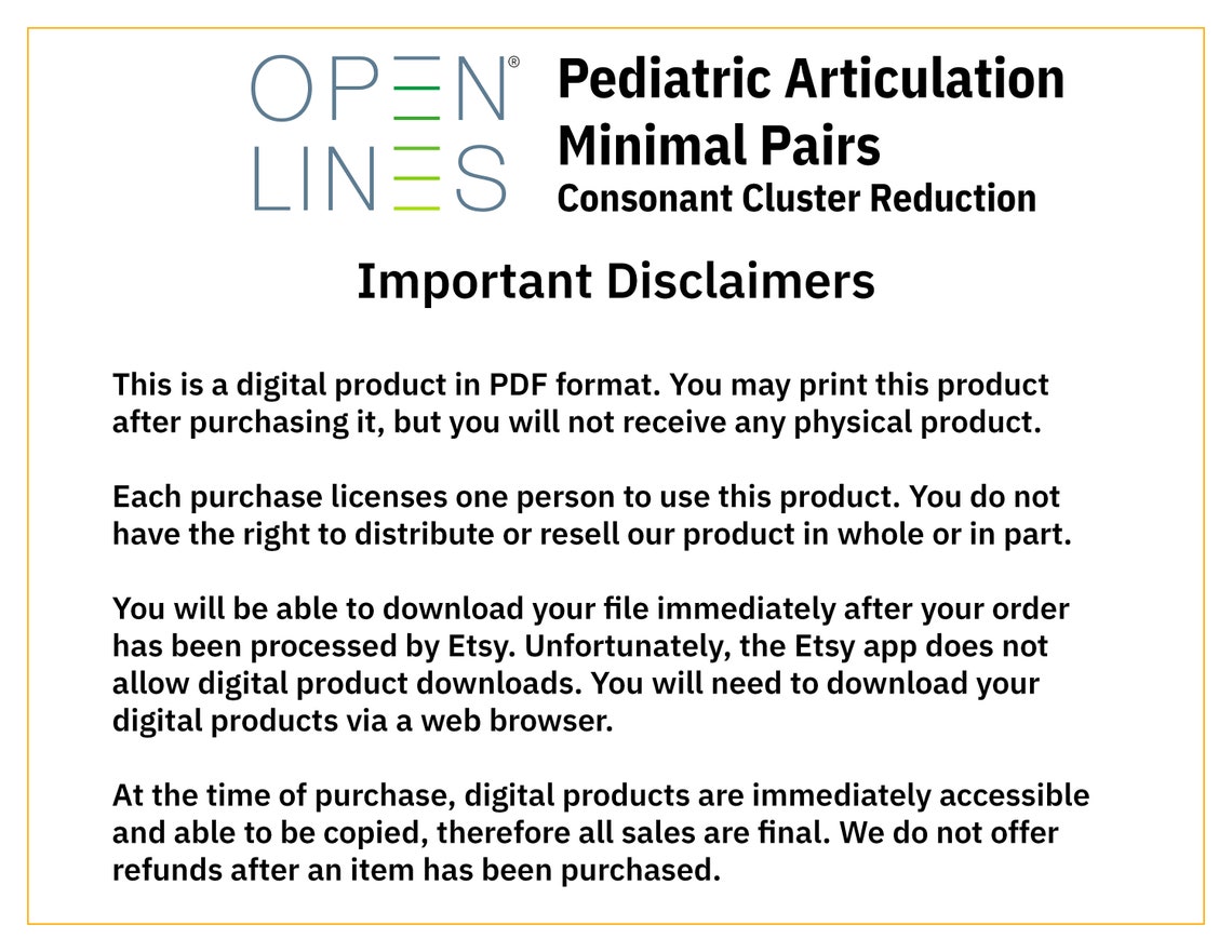 Speech Therapy Exercises: Consonant Cluster Reduction (minimal Pairs ...