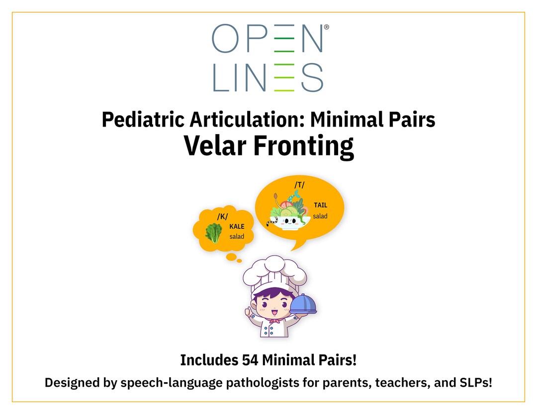 Speech Therapy Exercises: Velar Fronting (minimal Pairs) - Pediatric ...