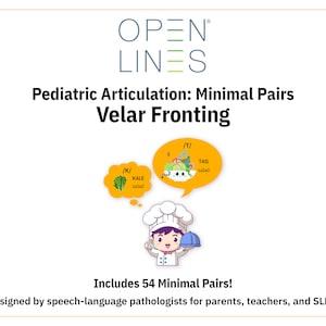 Speech Therapy Exercises: Velar Fronting (minimal Pairs) - Pediatric ...