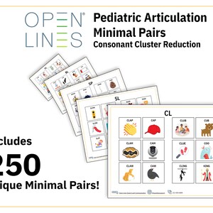 Speech Therapy Exercises: Consonant Cluster Reduction (minimal Pairs ...