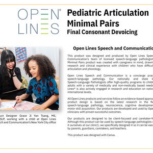 Speech Therapy Exercises: Final Consonant Devoicing (minimal Pairs ...