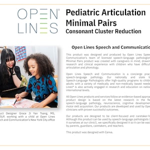 Speech Therapy Exercises: Consonant Cluster Reduction (minimal Pairs ...