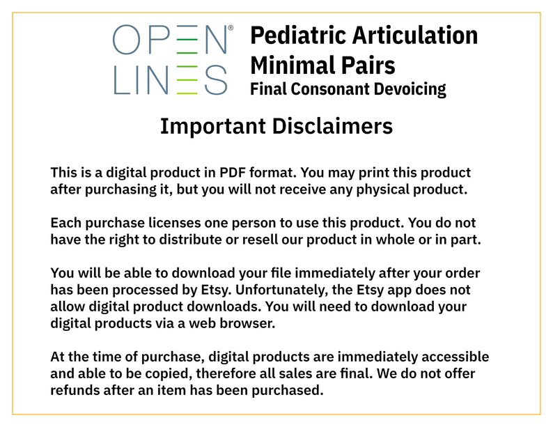 Speech Therapy Exercises: Final Consonant Devoicing (minimal Pairs ...