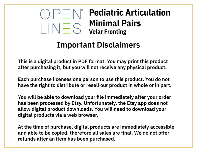 Speech Therapy Exercises: Velar Fronting (minimal Pairs) - Pediatric ...