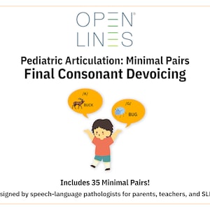 Speech Therapy Exercises: Final Consonant Devoicing (minimal Pairs ...