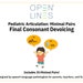 Speech Therapy Exercises: Final Consonant Devoicing (minimal Pairs ...