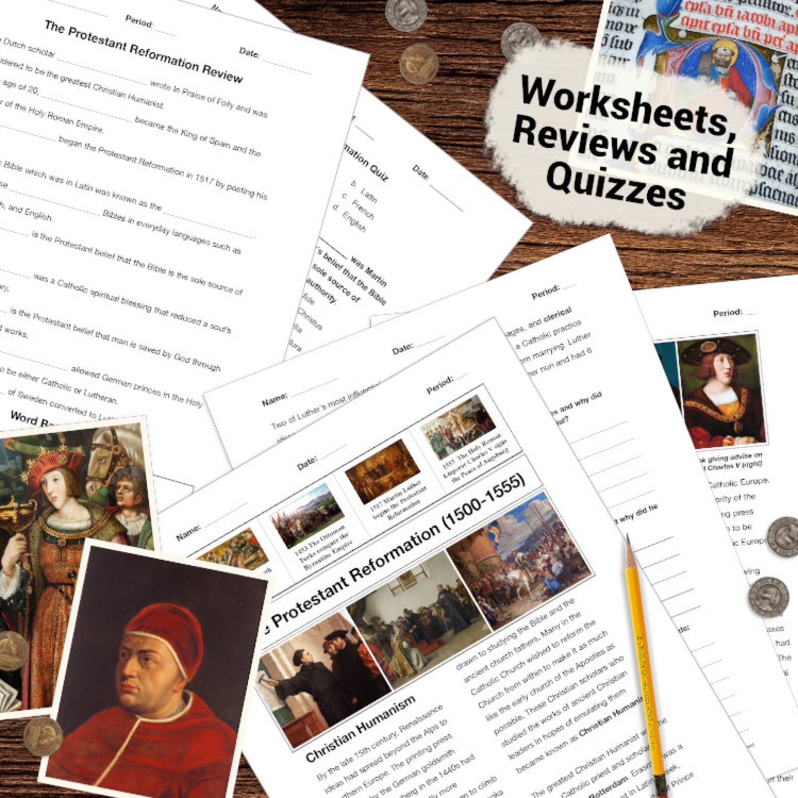 The Protestant Reformation (worksheet, Slideshow, Review, and Quiz) - Etsy