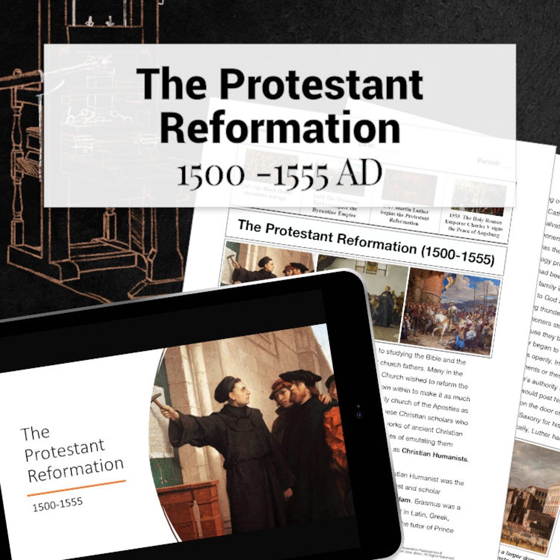 The Protestant Reformation (worksheet, Slideshow, Review, and Quiz) - Etsy
