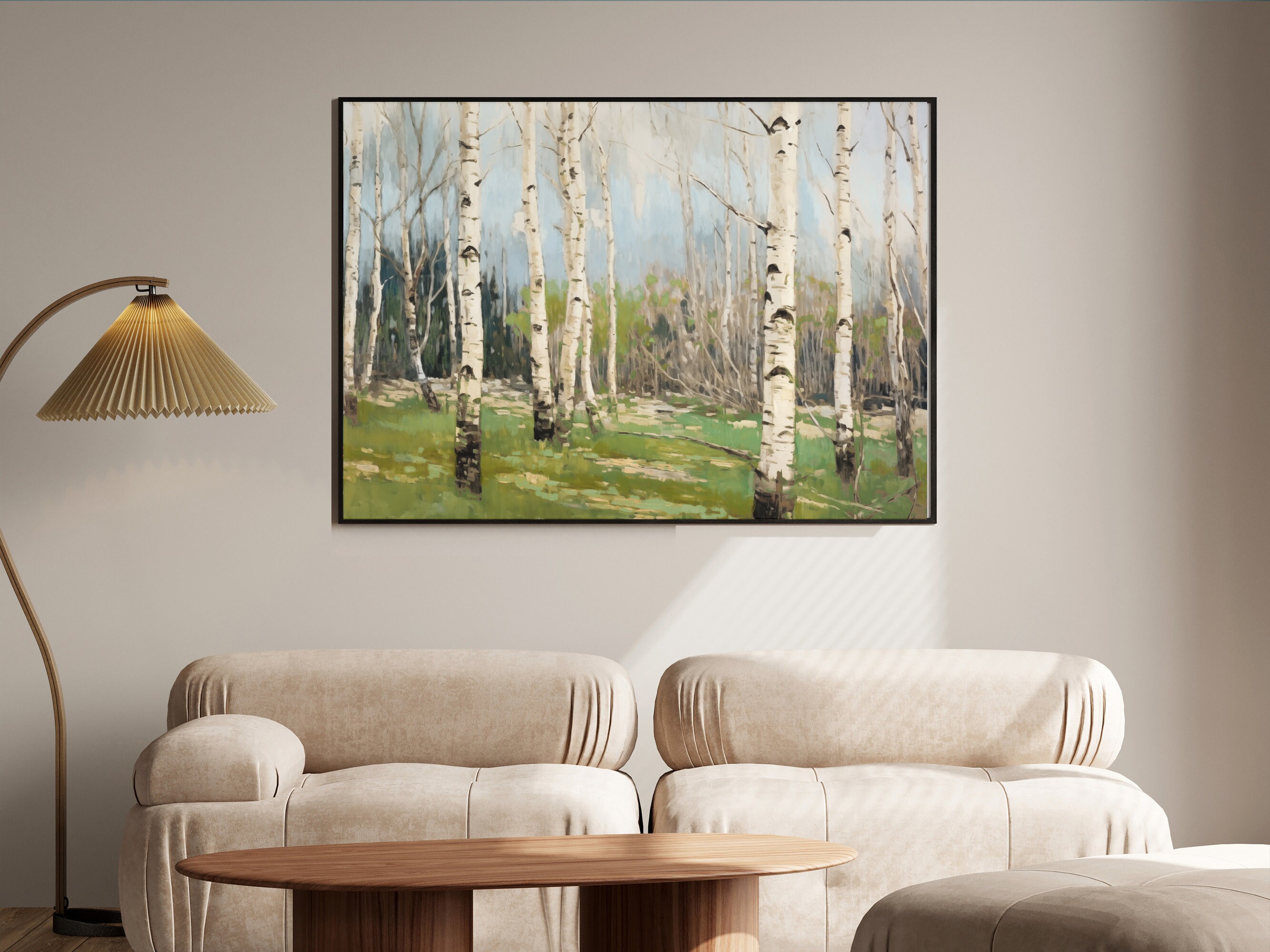 Printable Forrest Painting Birch Forrest Paint Downloadable Oil Art ...