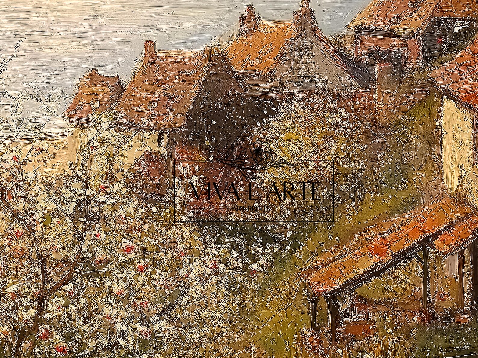 Printable Vintage Landscape Vintage Warm Tone Coastal Painting Moody ...