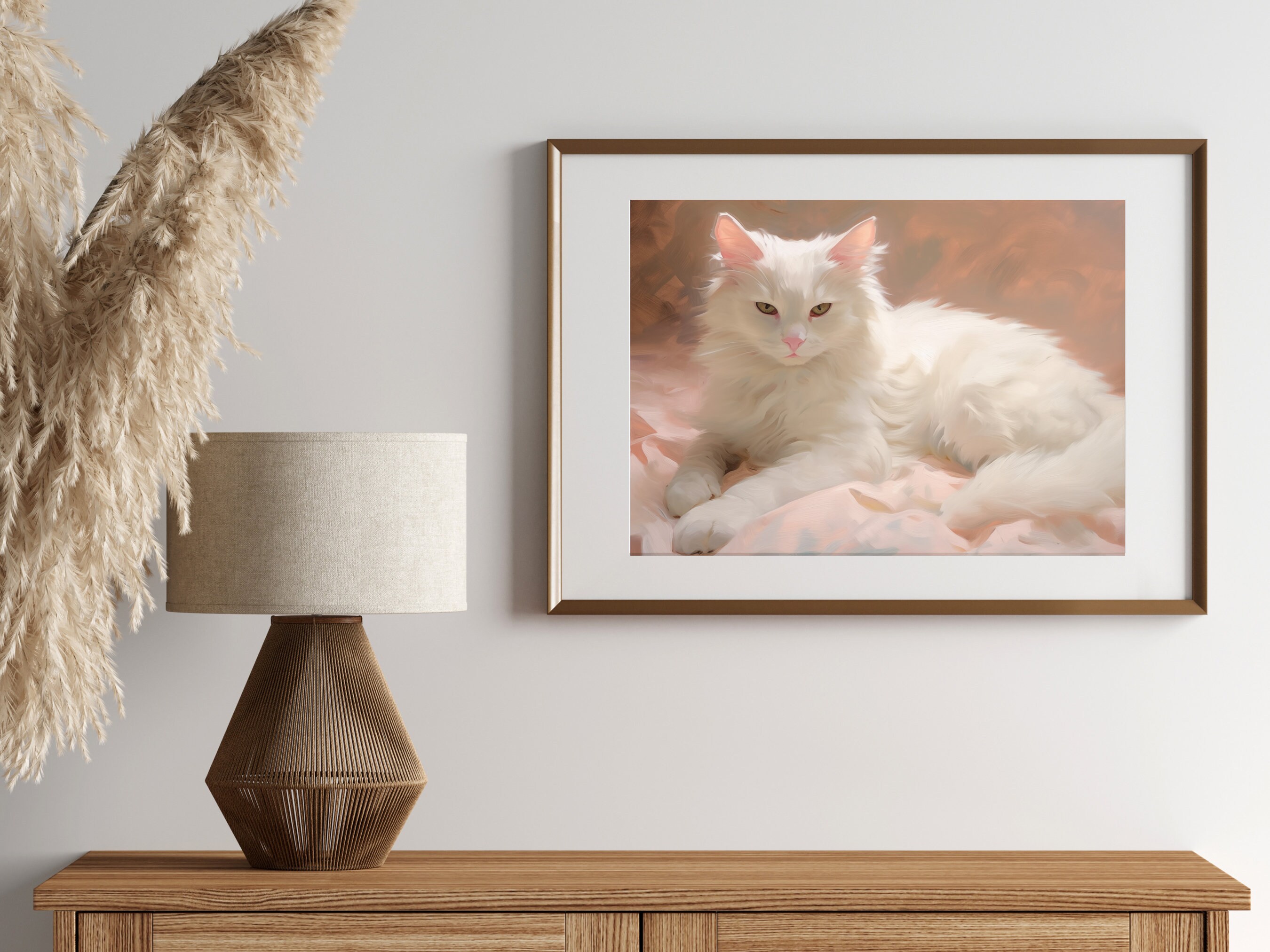 Printable Vintage White Cat Print, Cat Lover Room Decor | Girl Room ...