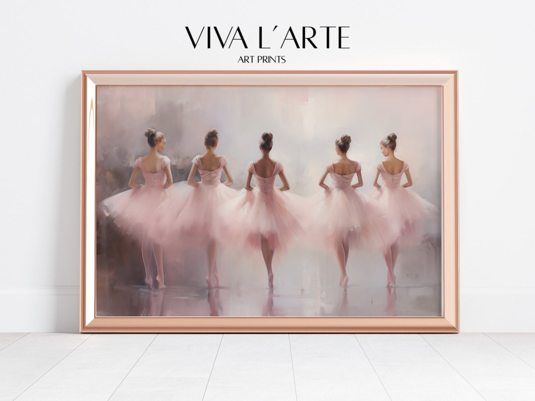Ballet Painting Printable | Pastel Vintage Dancers | Dance Academy Wall ...