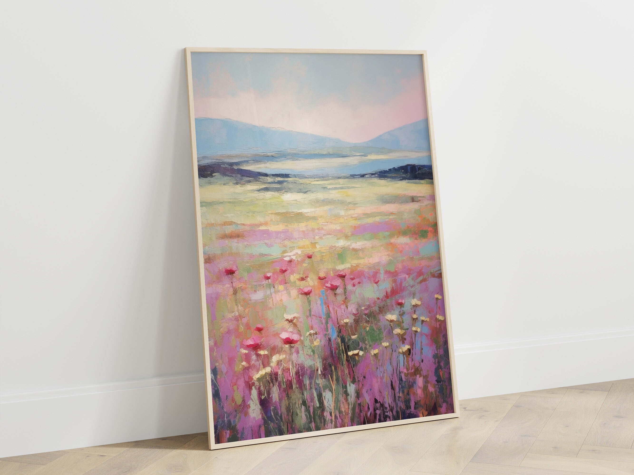 Printable Spring Landscape Wall Art Spring Decor Downloadable Field of ...