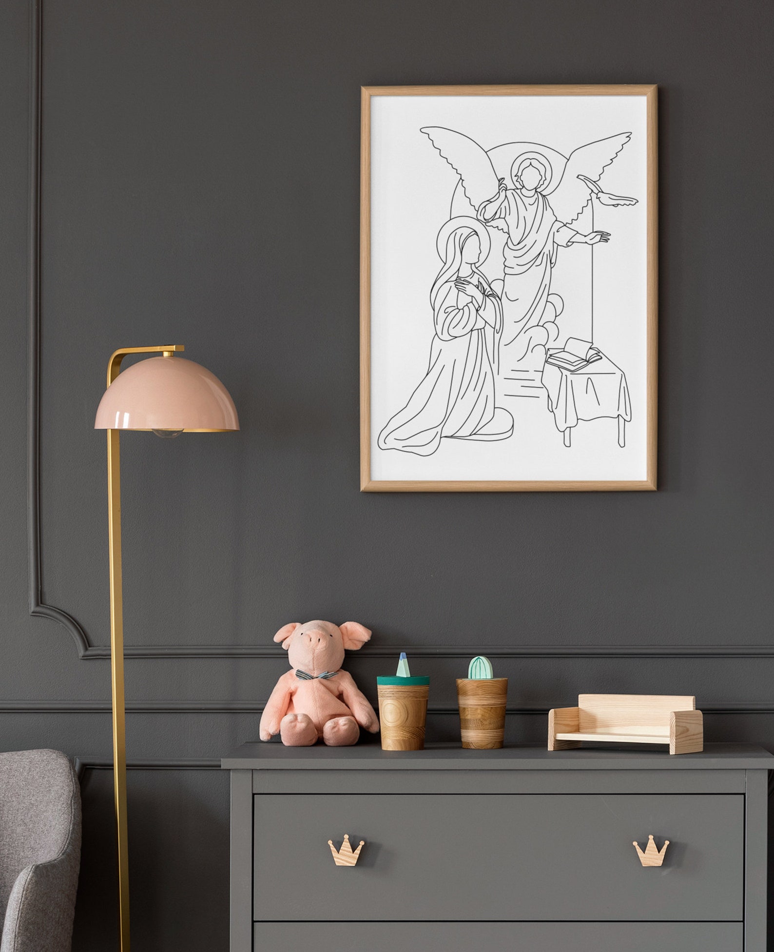 The Annunciation of the Blessed Virgin Mary Minimalist Line Art ...