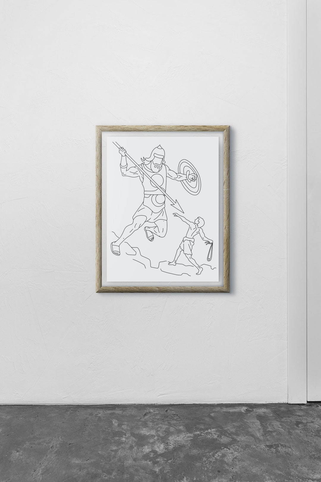 David & Goliath Printable Wall Art, Bible Verse, Christian Wall Art ...