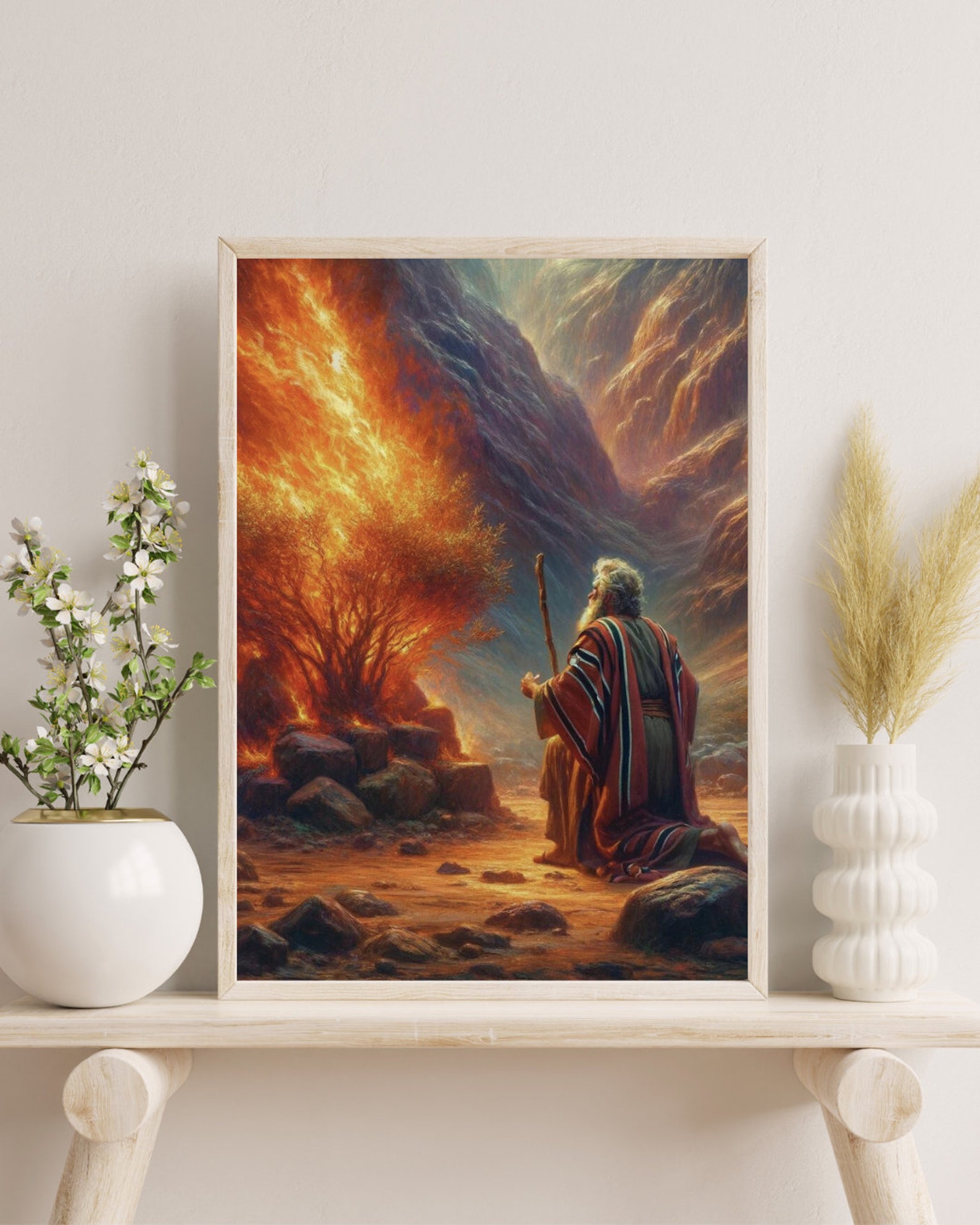 Burning Bush DIGITAL DOWNLOAD, Wall Art Scripture Printable Art ...