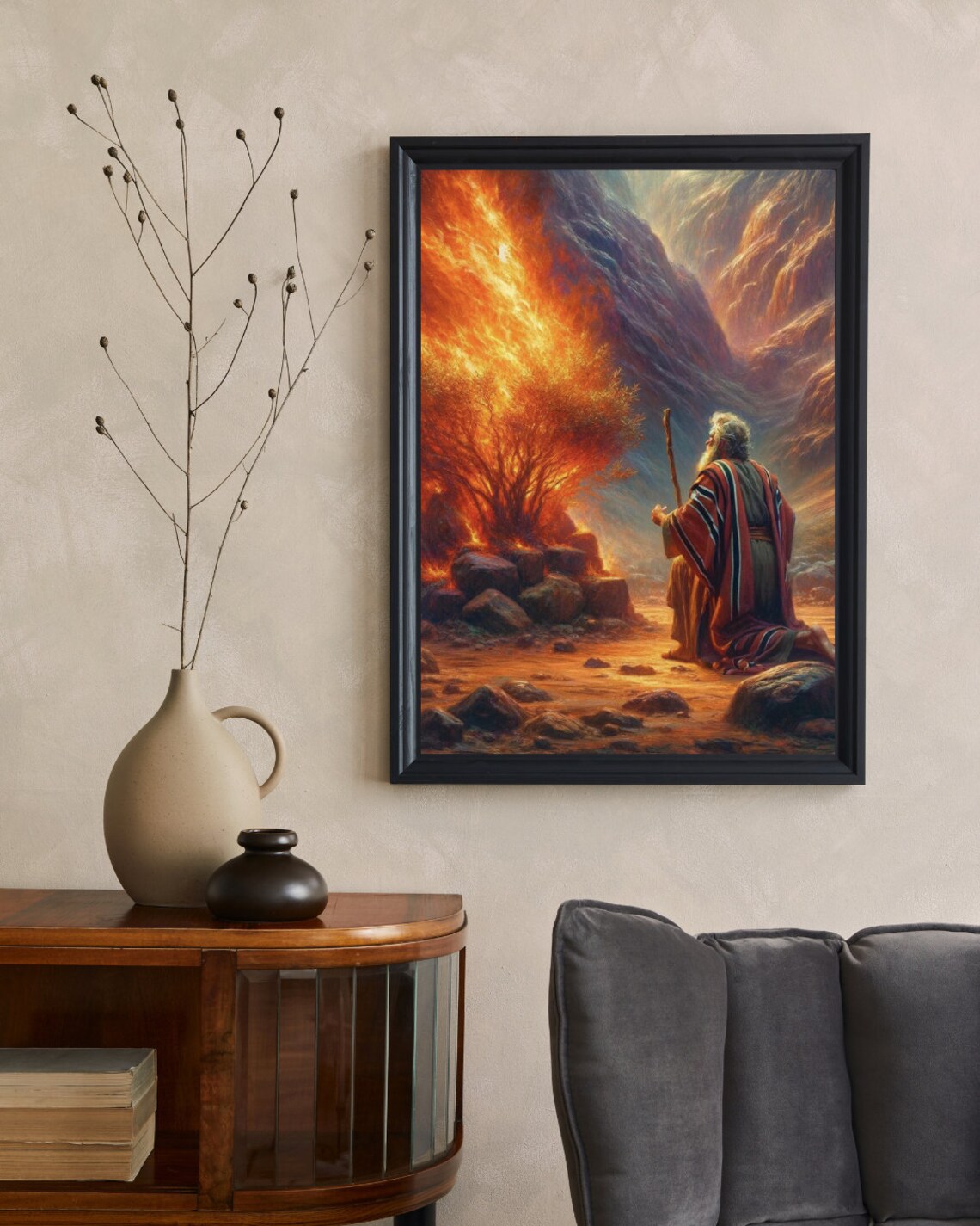 Burning Bush DIGITAL DOWNLOAD, Wall Art Scripture Printable Art ...