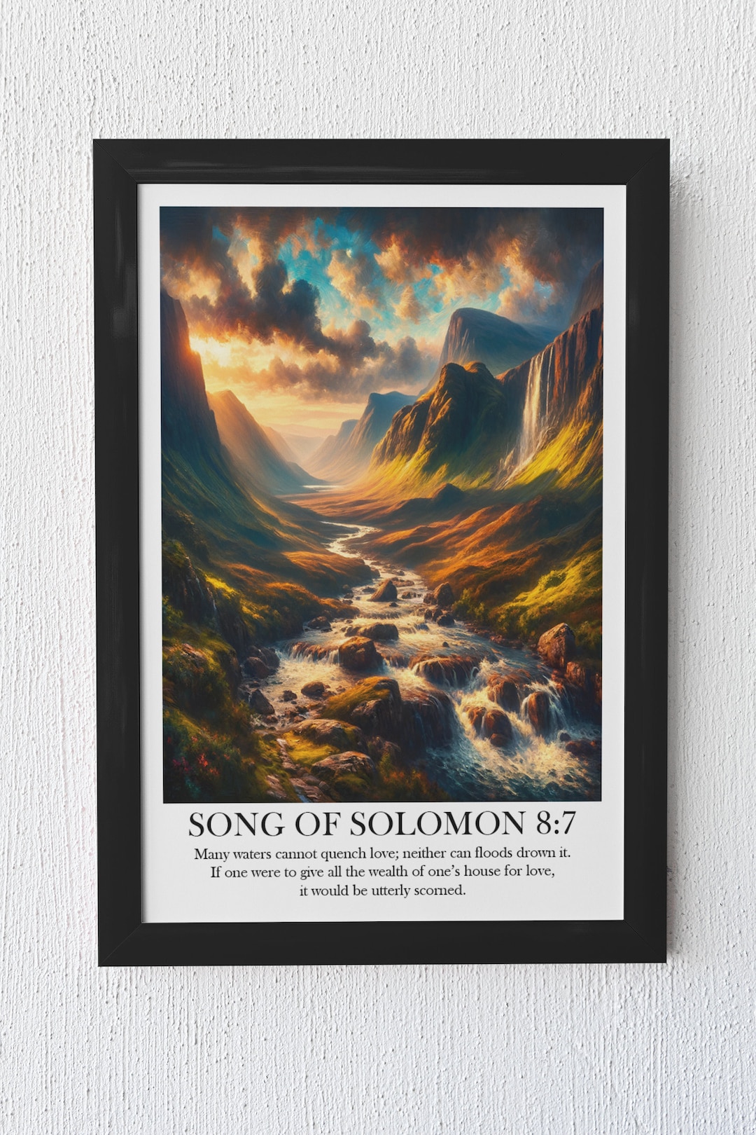 Song of Solomon 8:7 Wall Art Scripture Printable Art, Monet Hassam ...