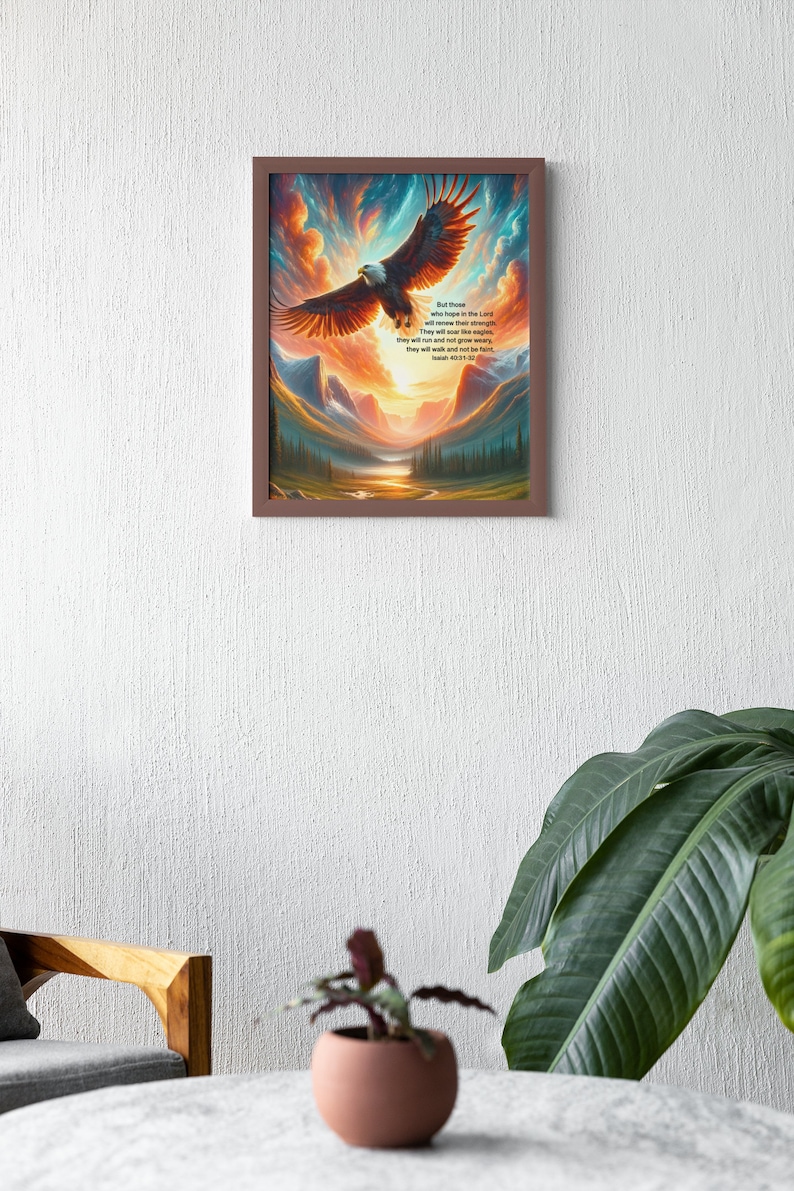 Isaiah 40:31 Printable Art, Soar Like Eagle, Bible Verse Art, Christ ...