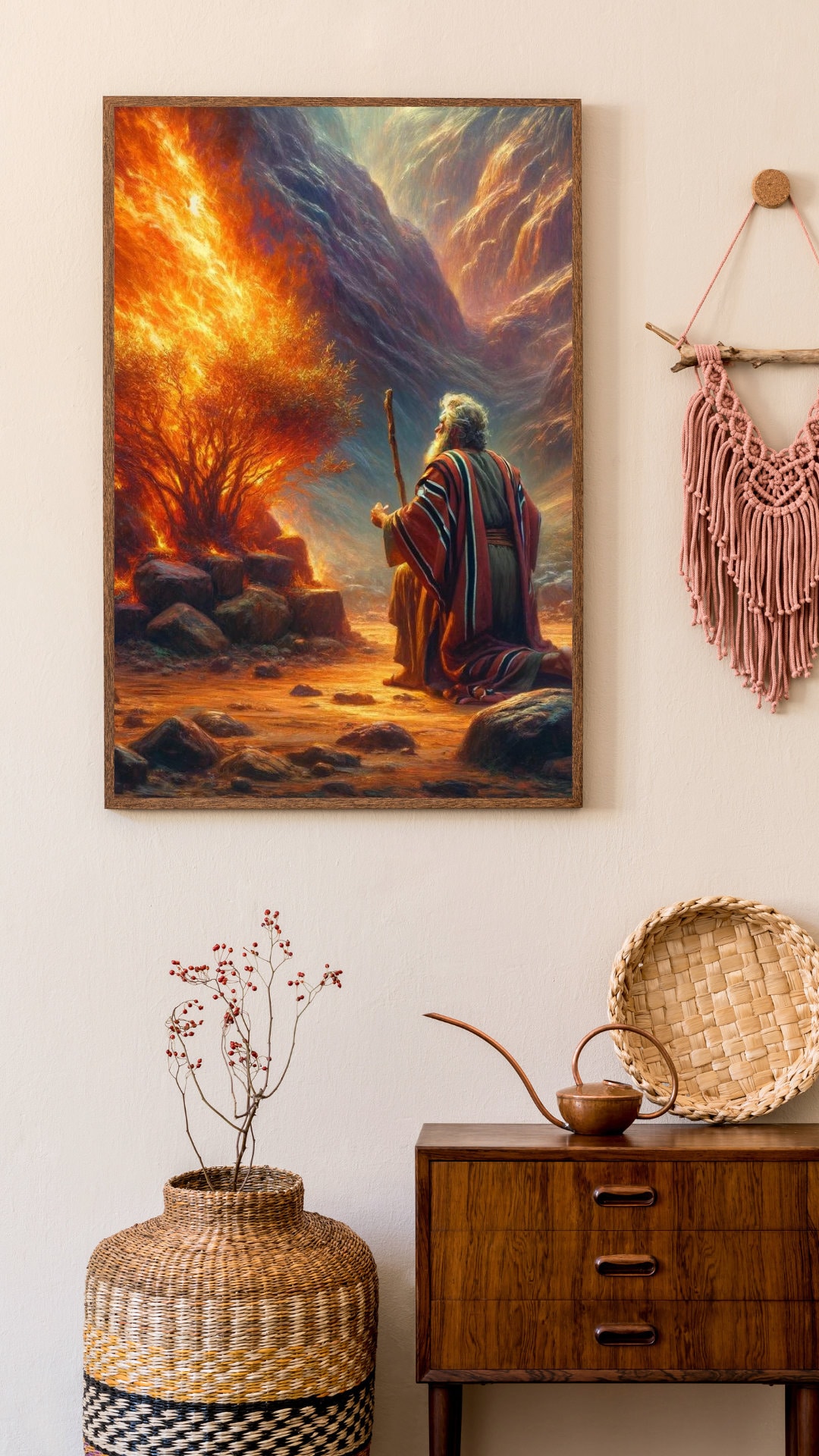 Burning Bush DIGITAL DOWNLOAD, Wall Art Scripture Printable Art ...