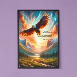 Isaiah 40:31 Printable Art, Soar Like Eagle, Bible Verse Art, Christ ...