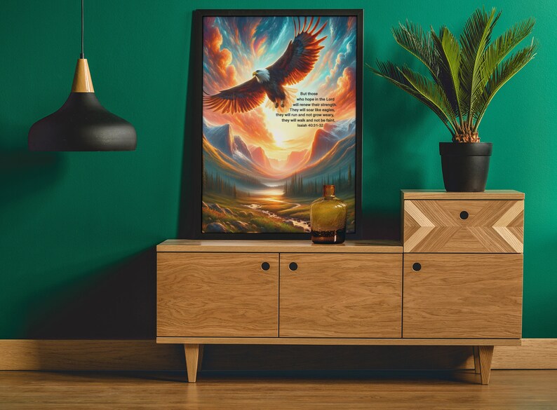 Isaiah 40:31 Printable Art, Soar Like Eagle, Bible Verse Art, Christ ...